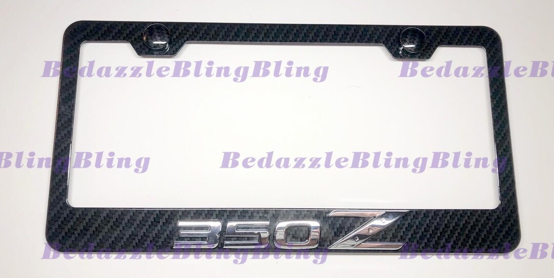 3D 350Z Emblem on Carbon Fiber Style License Plate Frame W/ Carbon ...