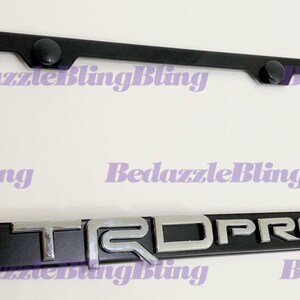 TRD Pro 3D Emblem Badge on Stainless Steel License Plate Frame W/ Bolt ...