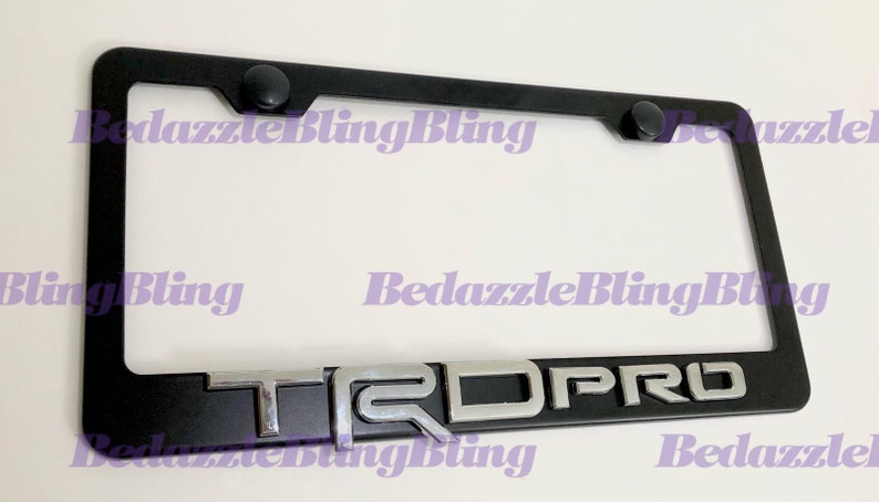 TRD Pro 3D Emblem Badge on Stainless Steel License Plate Frame W/ Bolt ...