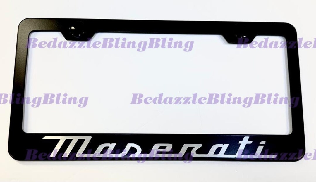 Maserati on Stainless Steel License Plate Frame W/ Bolt Caps - Etsy