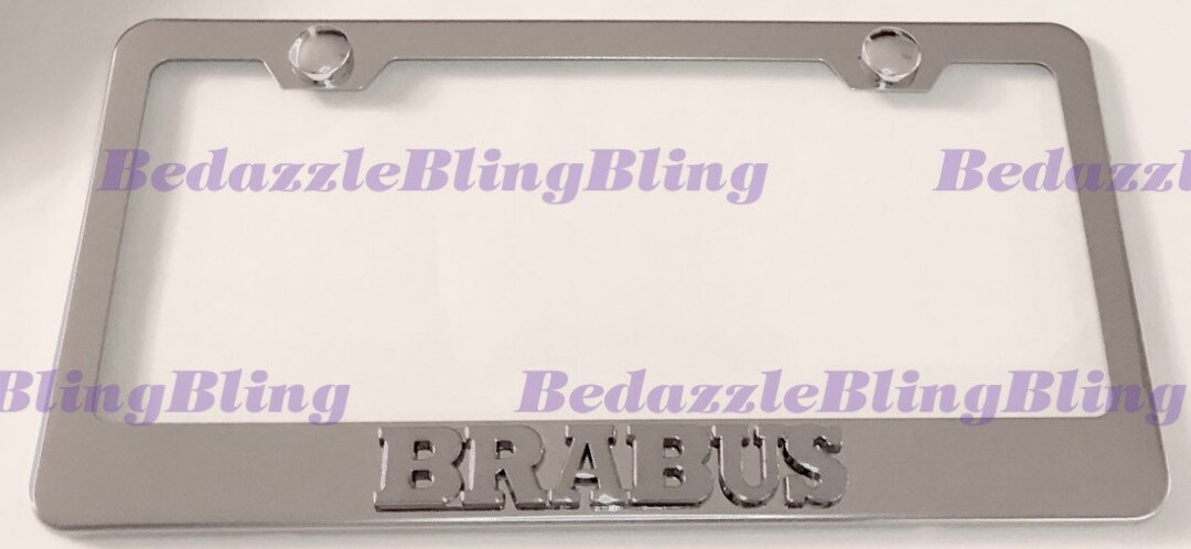 Brabus 3D Emblem Badge on Stainless Steel License Plate Frame W/ Bolt ...