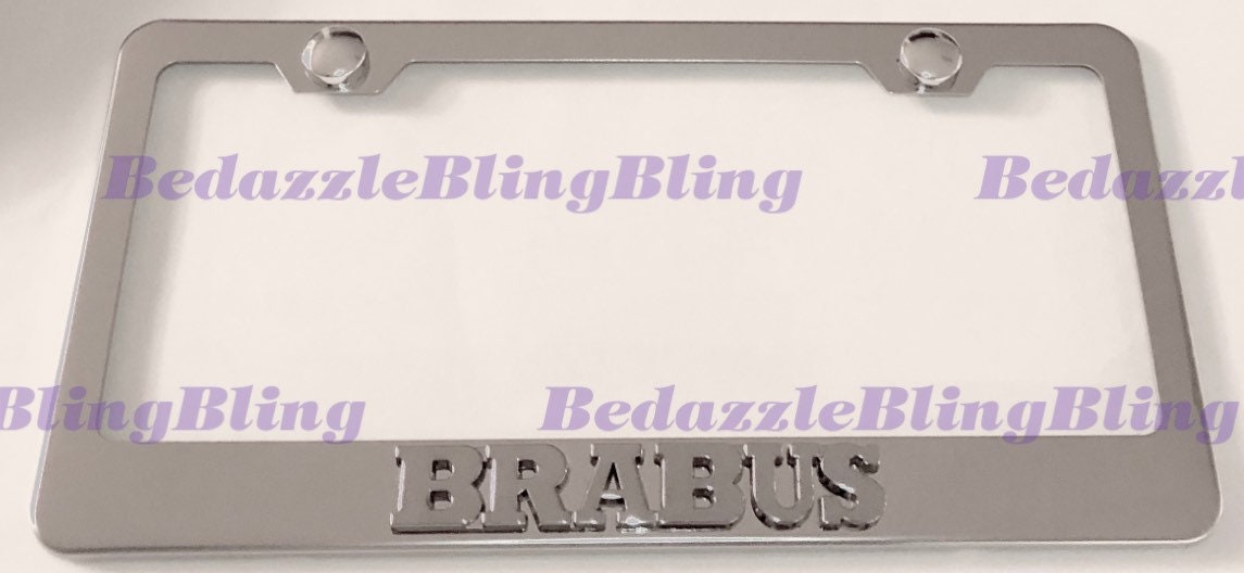 Brabus 3D Emblem Badge on Stainless Steel License Plate Frame W Bolt Caps Etsy