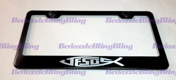 Jesus Christ Fish on Stainless Steel License Plate Frame W/ | Etsy