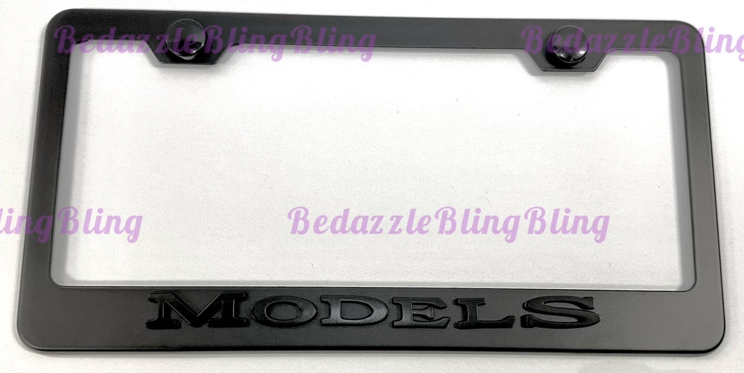 Model S 3D Emblem Badge on Stainless Steel License Plate Frame W/ Bolt ...