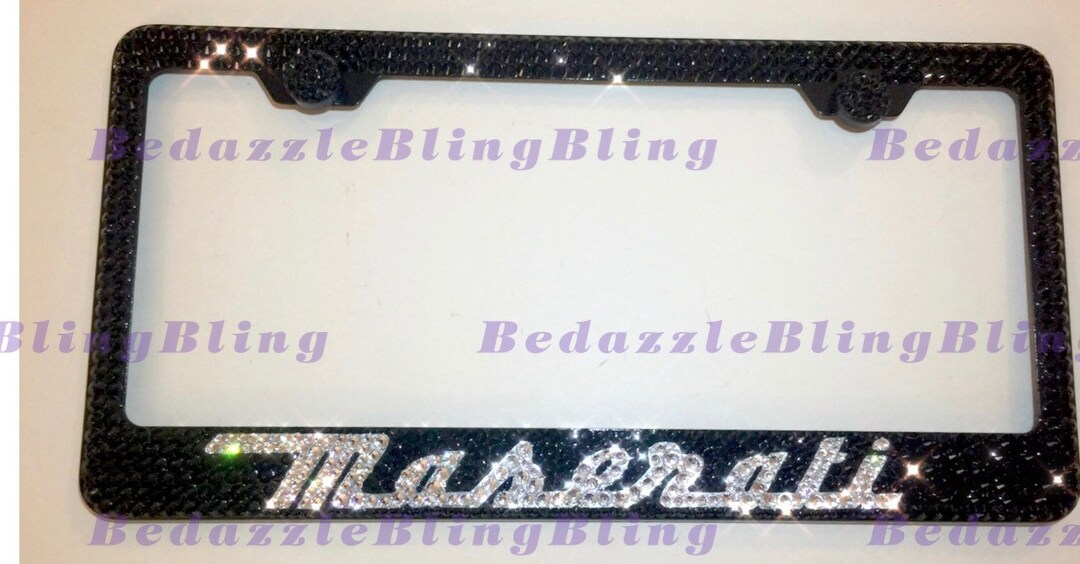 Maserati License Plate Frame Bedazzle Holder Made W/ Swarovski Crystals ...