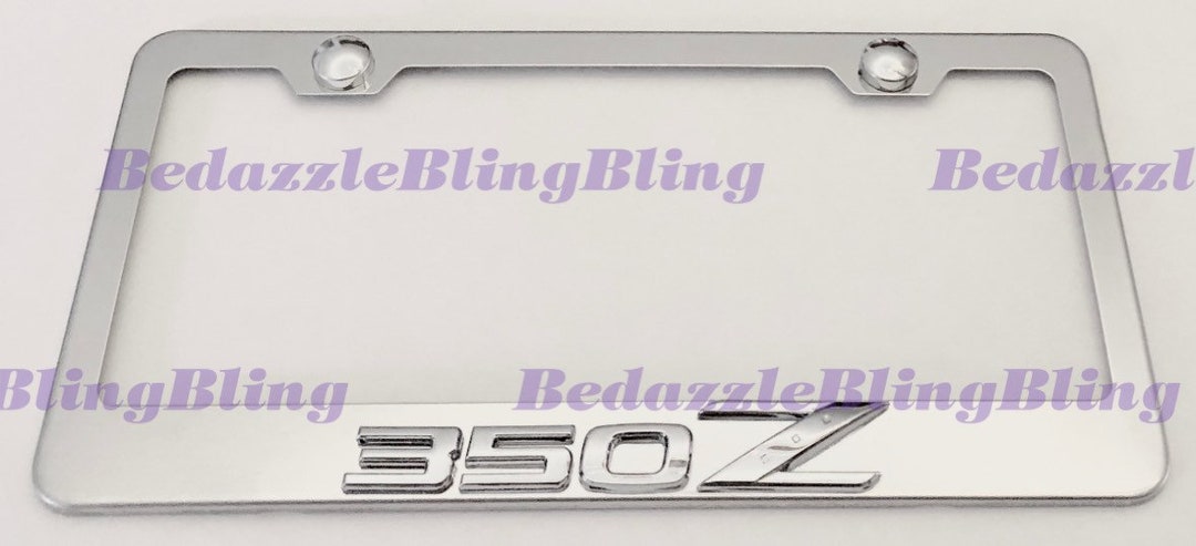 350Z 3D Emblem Badge on Stainless Steel License Plate Frame W/ Bolt ...