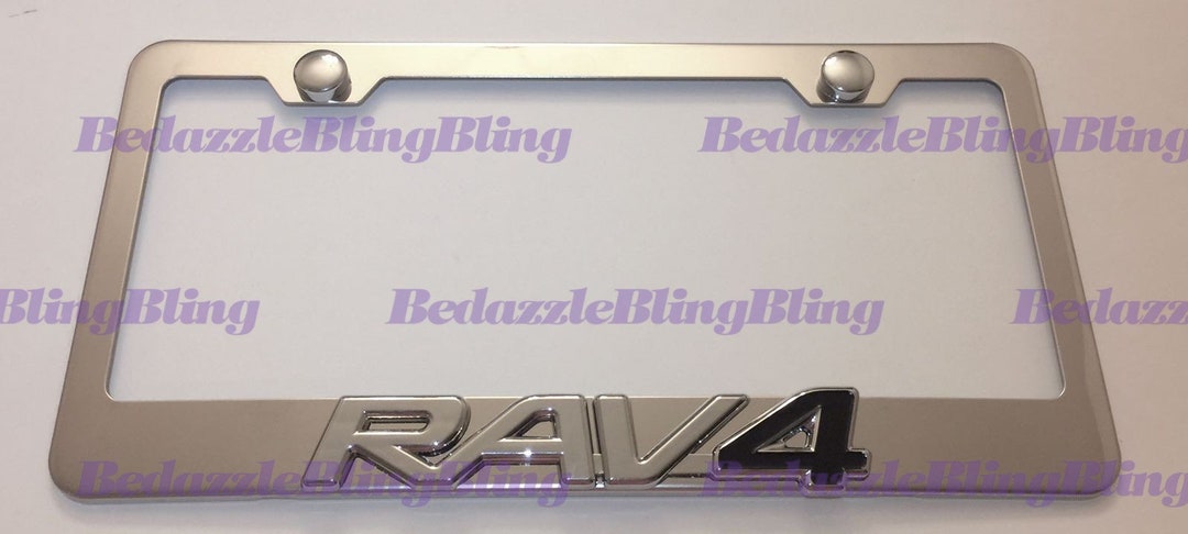 Rav4 3D Emblem Badge on Stainless Steel License Plate Frame W/ Bolt ...