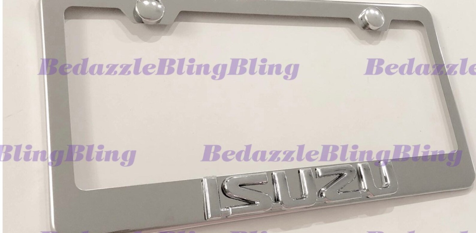 Isuzu 3D Emblem Badge on Stainless Steel License Plate Frame W/ Bolt ...
