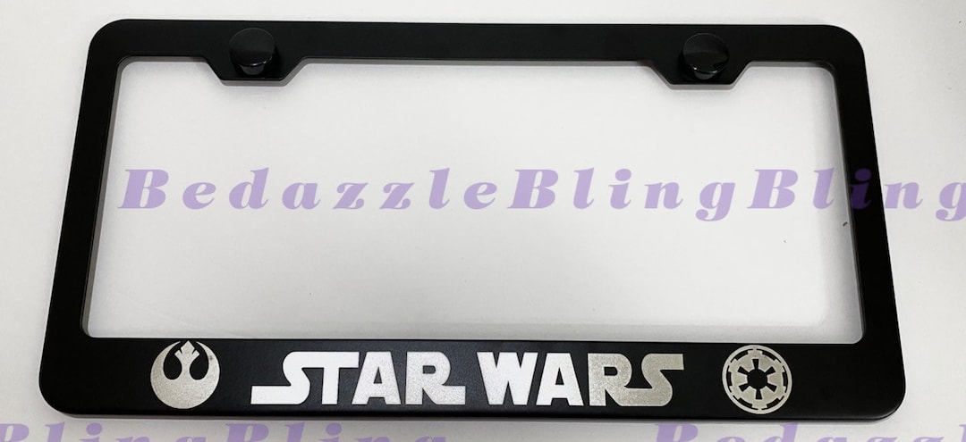 Star Wars Laser Engraved Etched Stainless Steel License Plate Frame W ...