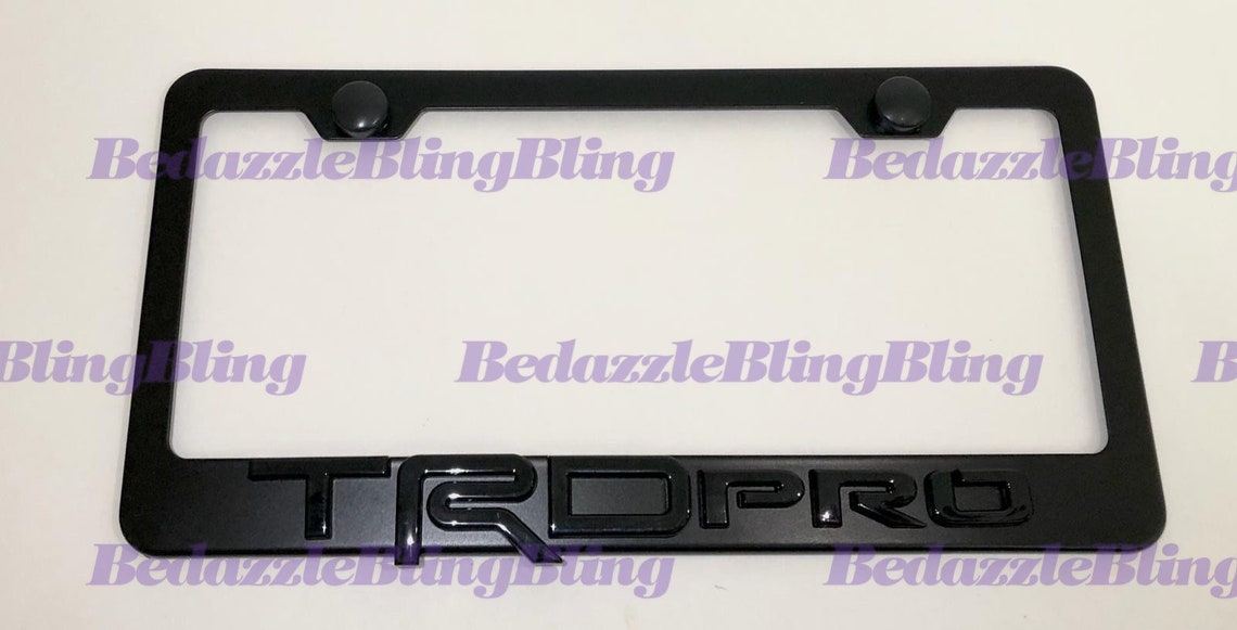 TRD Pro 3D Emblem Badge on Stainless Steel License Plate Frame W/ Bolt ...
