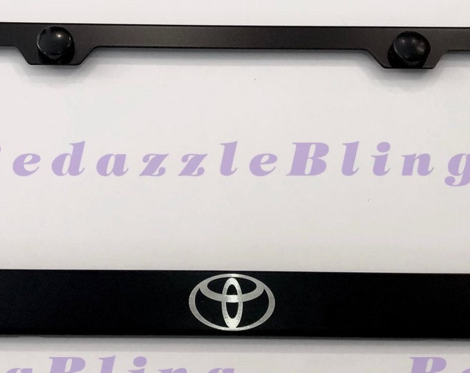 Toyota Laser Engraved Etched Stainless Steel License Plate Frame W ...