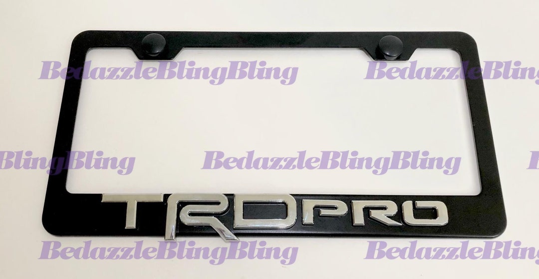 TRD Pro 3D Emblem Badge on Stainless Steel License Plate Frame W/ Bolt ...