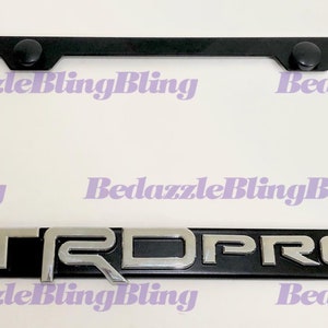 TRD Pro 3D Emblem Badge on Stainless Steel License Plate Frame W/ Bolt ...