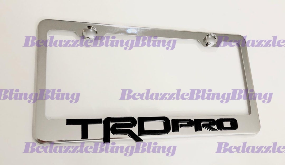 TRD Pro 3D Emblem Badge on Stainless Steel License Plate Frame W/ Bolt ...