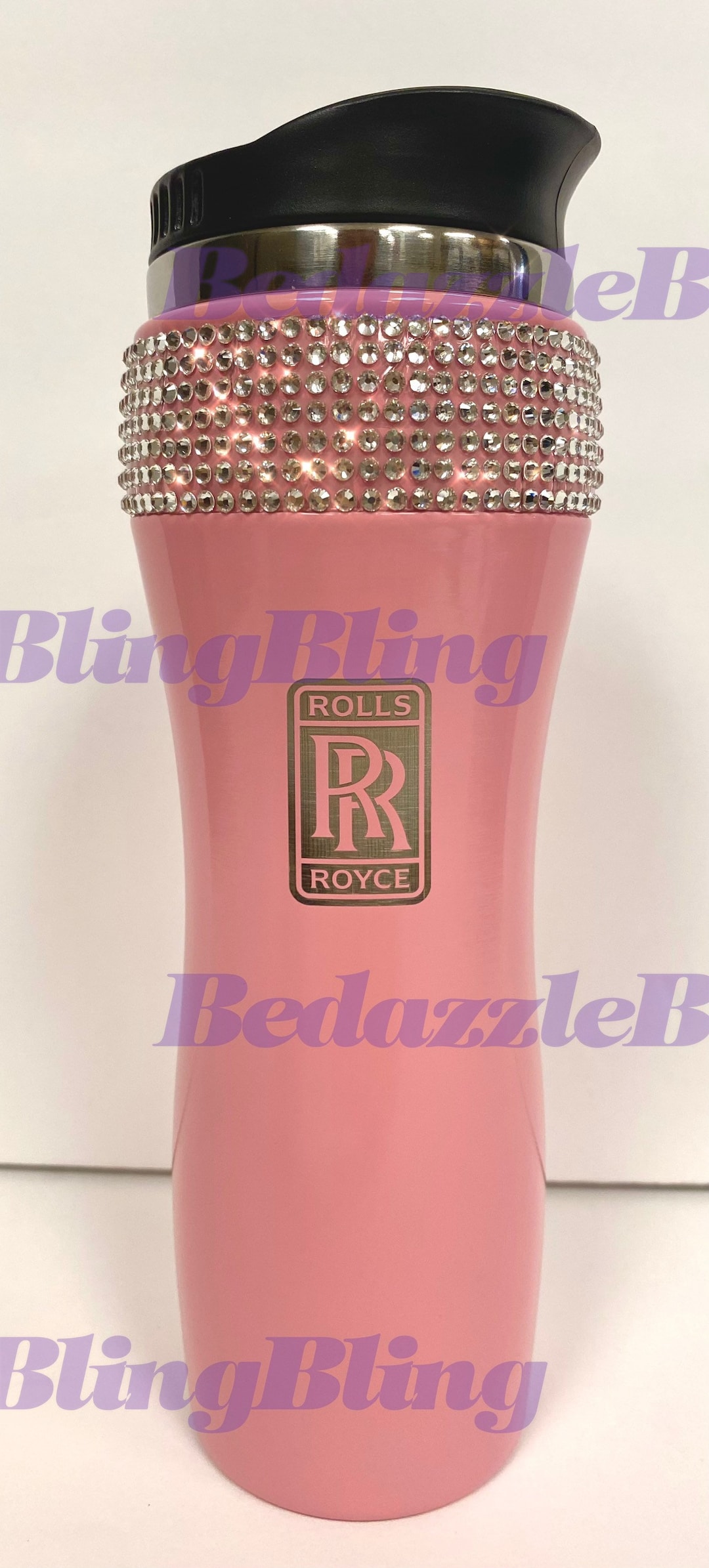 Rolls Royce Thermal Bling Mug Tumbler Cup Travel 14oz Bedazzle Made W ...
