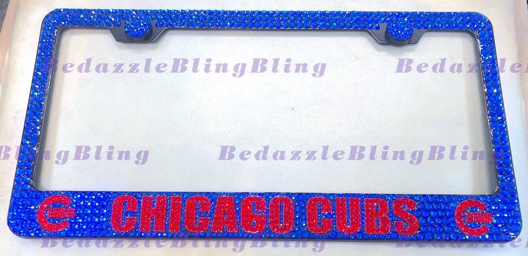 Chicago Cubs License Plate Frame Bedazzle Holder Made W/ Swarovski ...