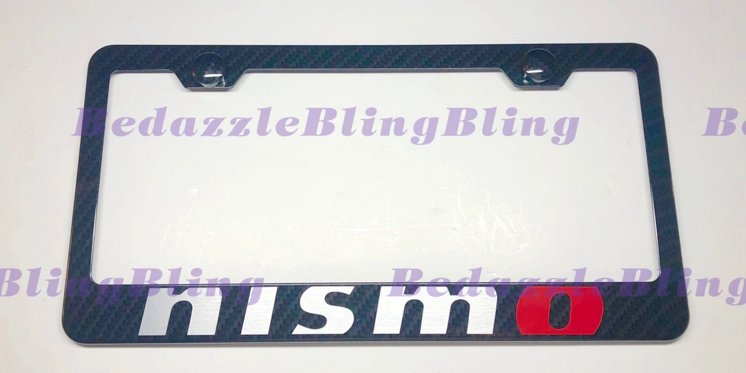 Nismo Carbon Fiber Style License Plate Frame W/ Carbon Fiber Style Bolt ...
