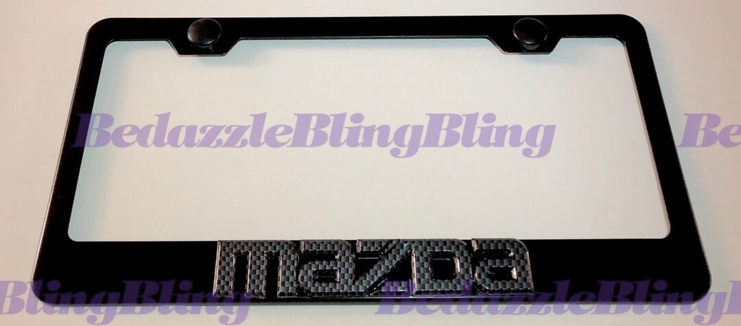 Mazda Carbon Fiber 3D Emblem Badge on Stainless Steel License Plate ...