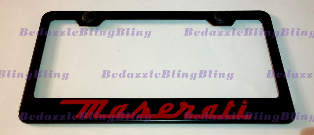 Maserati on Stainless Steel License Plate Frame W/ Bolt Caps - Etsy