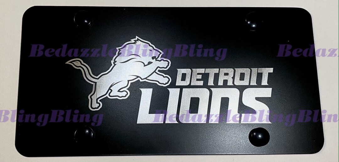 Detroit Lions Laser Engraved Etched Stainless Steel License Front Plate ...