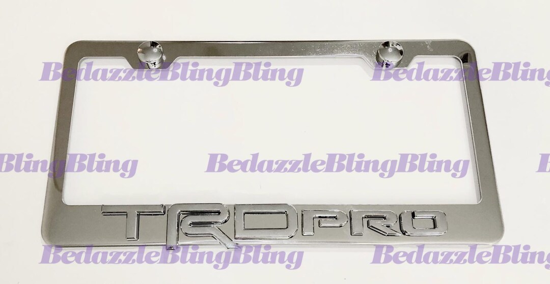 TRD Pro 3D Emblem Badge on Stainless Steel License Plate Frame W/ Bolt ...