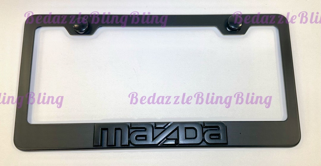 Mazda 3D Emblem Badge on Stainless Steel License Plate Frame W/ Bolt ...
