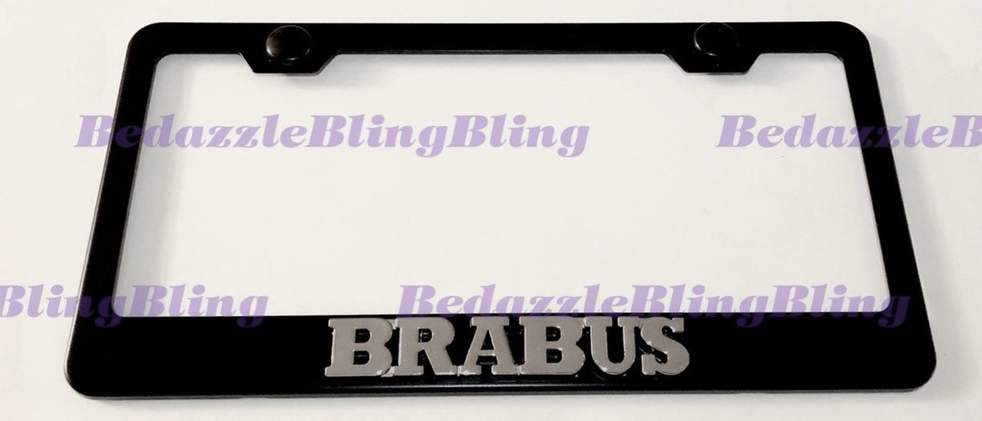 Brabus 3D Emblem Badge on Stainless Steel License Plate Frame W/ Bolt ...