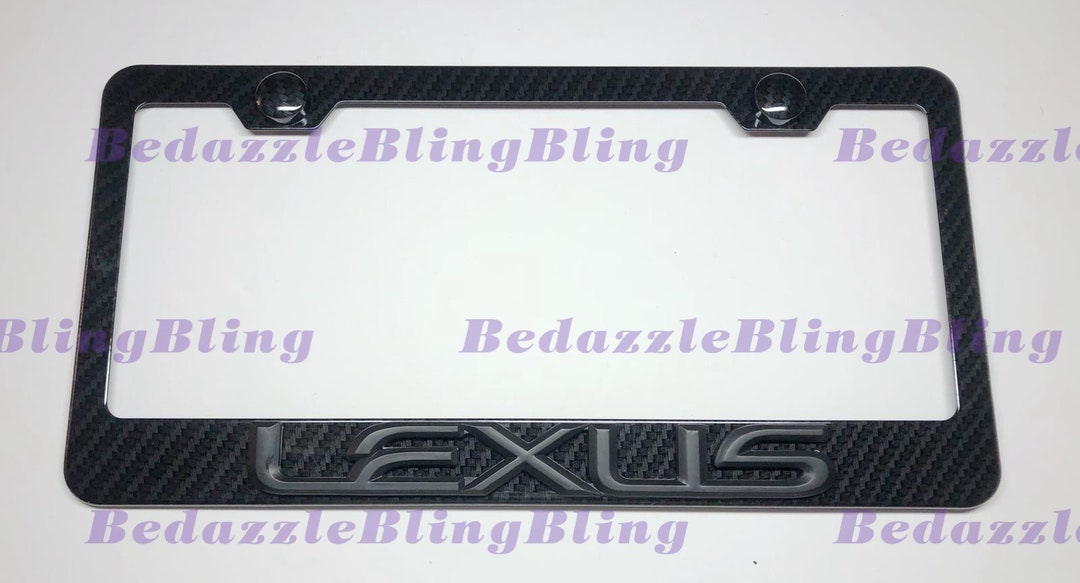3D Lexus Emblem on Carbon Fiber Style License Plate Frame W/ Carbon ...
