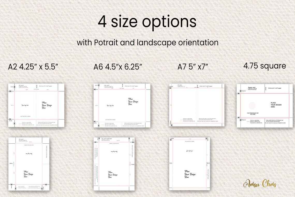 Diy, Customizable Greeting Cards and Envelopes Template Bundle | PSD ...