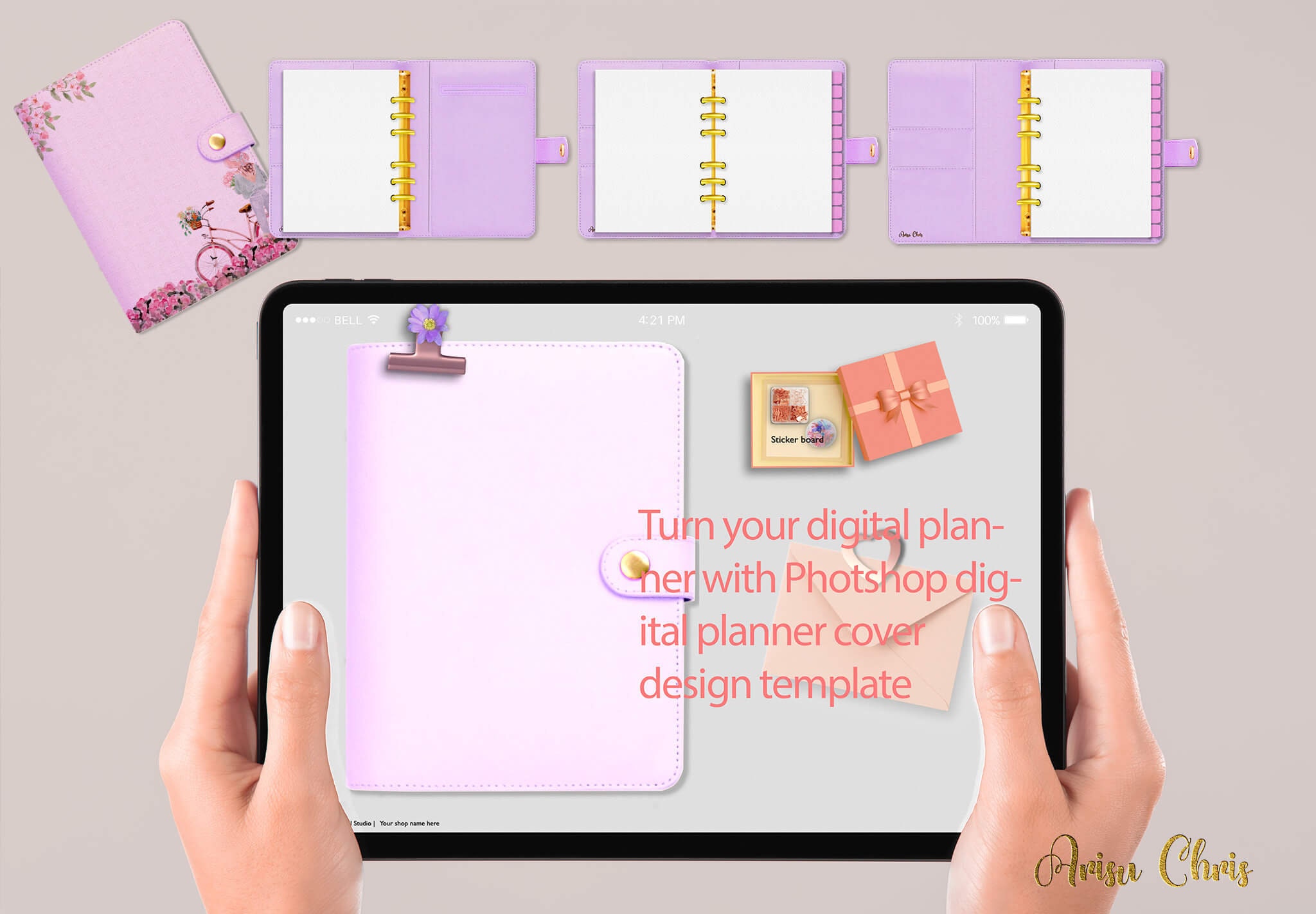 Fully Editable Ring Binder Digital Planner Photoshop Template Kit ...