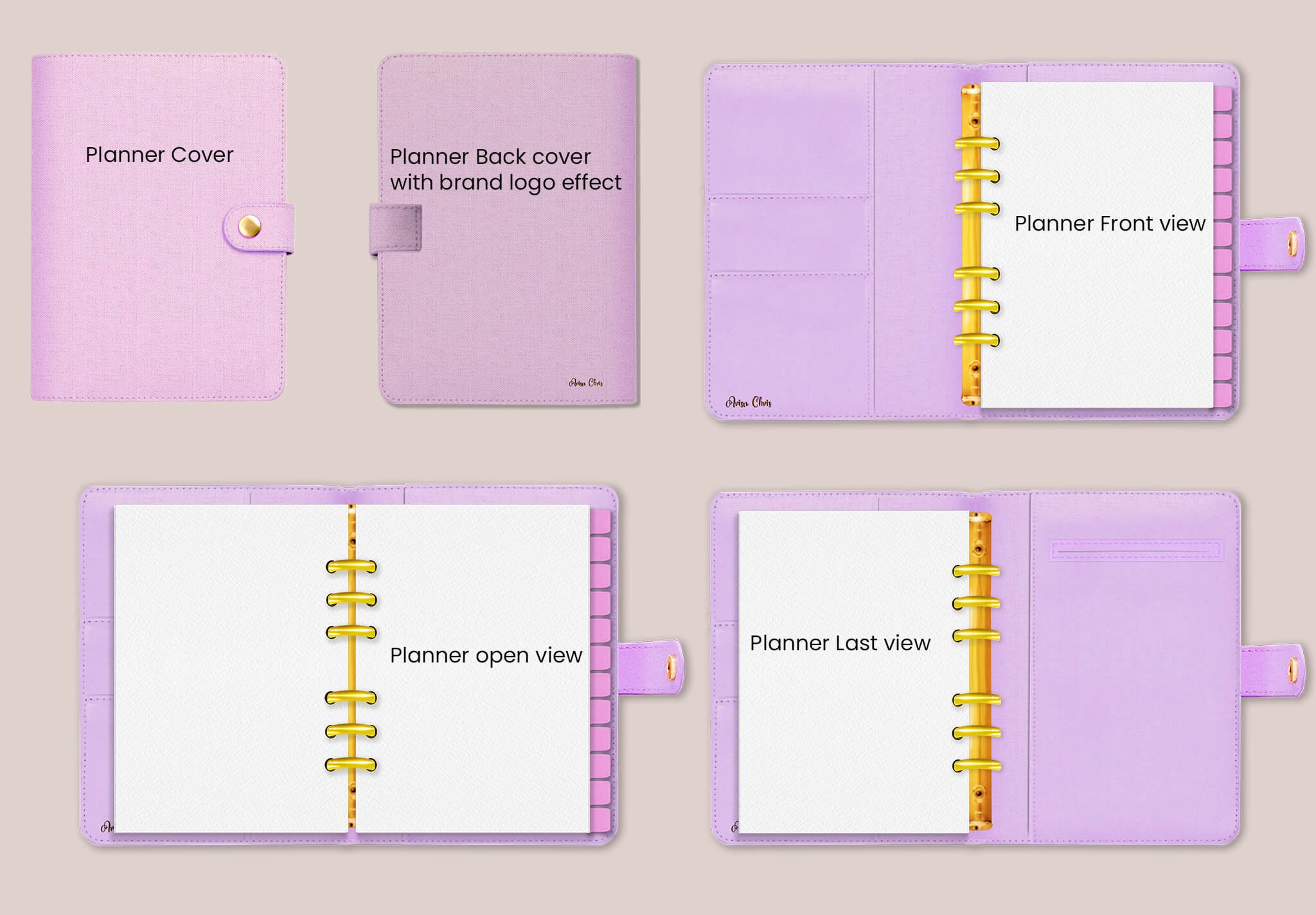 Fully Editable Ring Binder Digital Planner Photoshop Template Kit ...