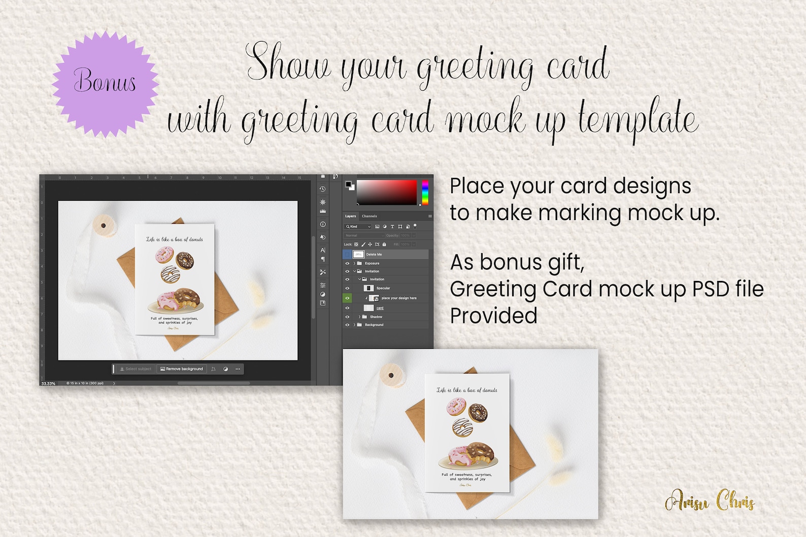 Diy, Customizable Greeting Cards and Envelopes Template Bundle | PSD ...