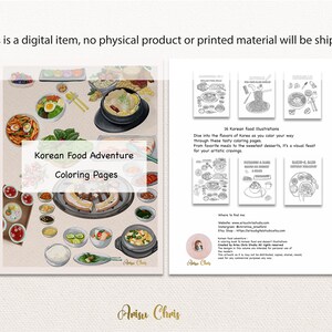 Korean Food Coloring Book: Hand-drawn Printable Pages (PDF, PNG, JPG ...