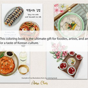 Korean Food Coloring Book: Hand-drawn Printable Pages (PDF, PNG, JPG ...