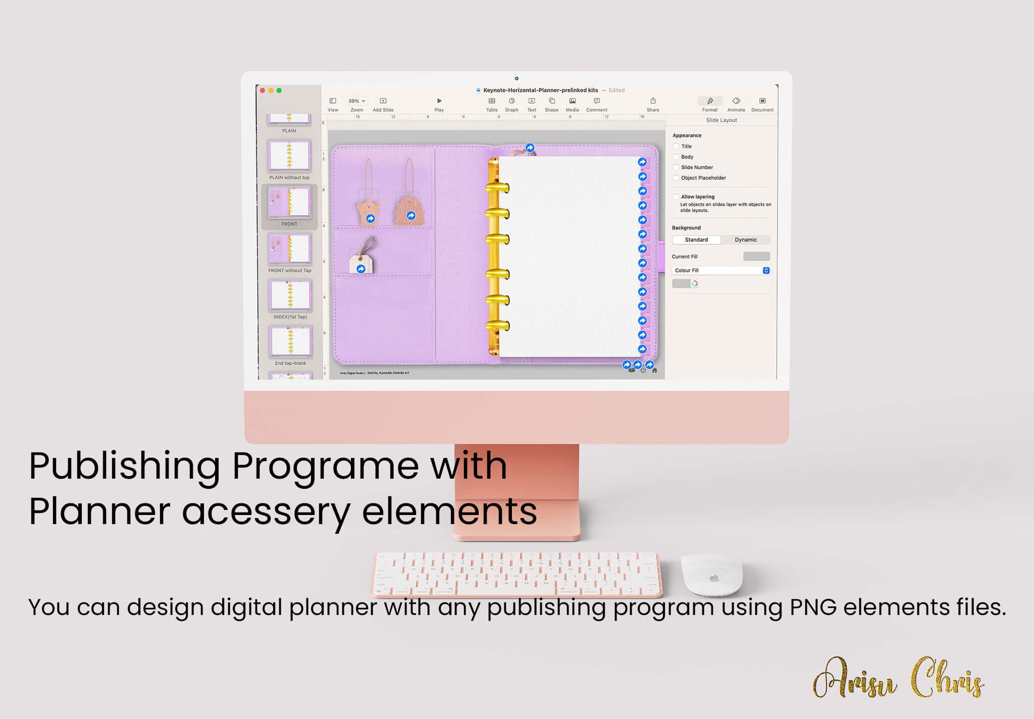 Fully Editable Ring Binder Digital Planner Photoshop Template Kit ...