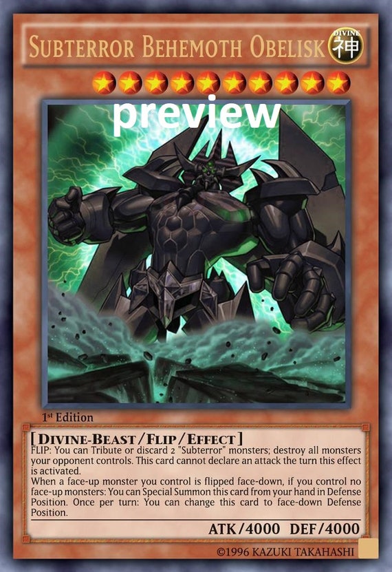 Subterror Behemoth Obelisk orica custom card obelisk | Etsy