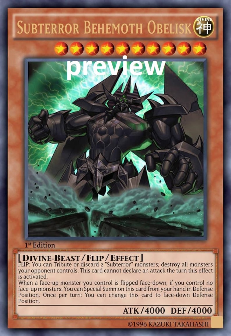 Subterror Behemoth Obelisk orica custom card obelisk | Etsy