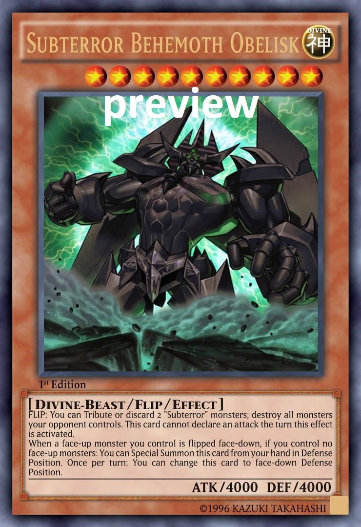 Subterror Behemoth Obelisk Orica Custom Card Obelisk Tormentor Winged ...