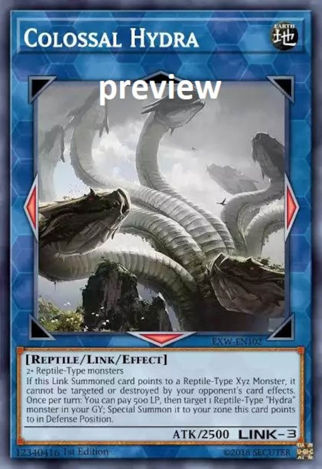 Colossal Hydra Orica Custom Card Obelisk Tormentor Winged Dragon of Ra ...