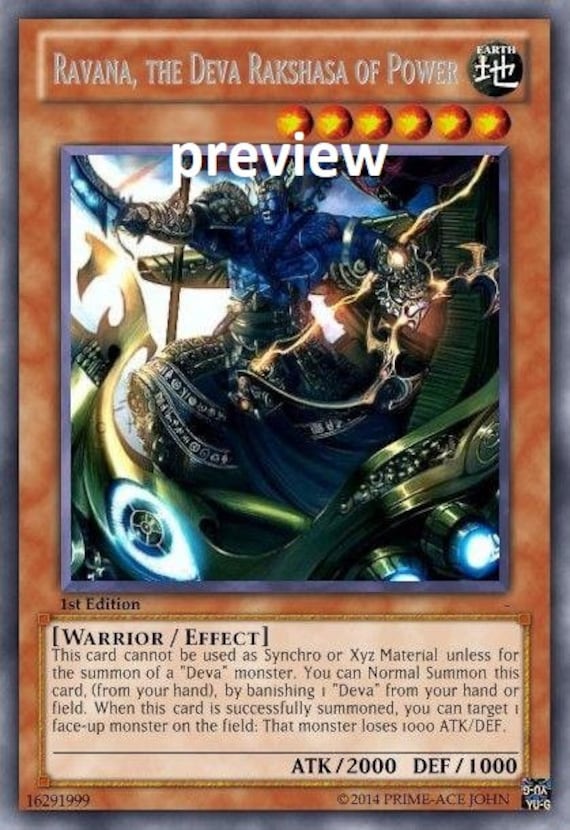 Ravana the Deva Rakshasa of Power Orica Custom Card Obelisk | Etsy