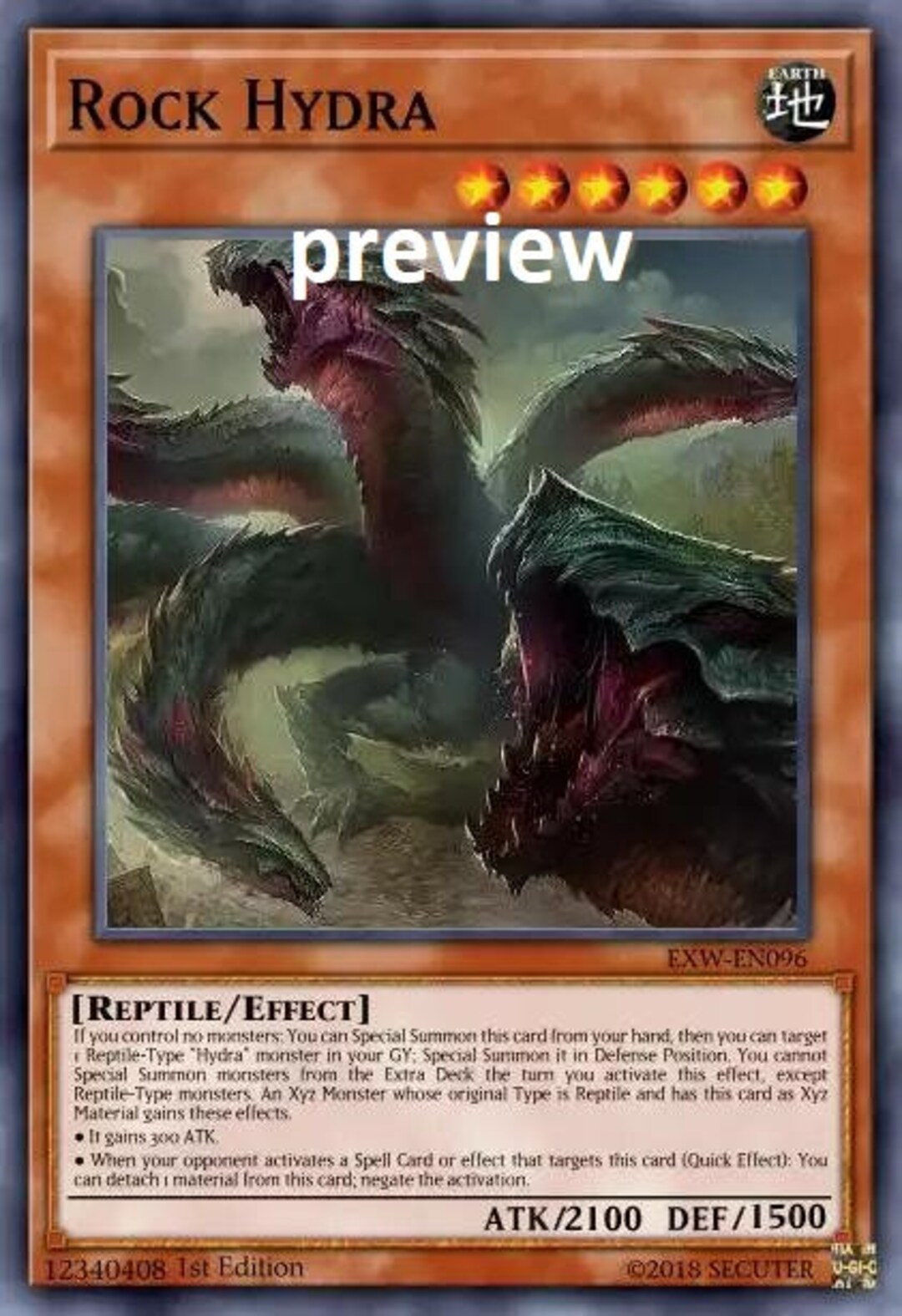 Rock Hydra Orica Custom Card Obelisk Tormentor Winged Dragon of Ra ...