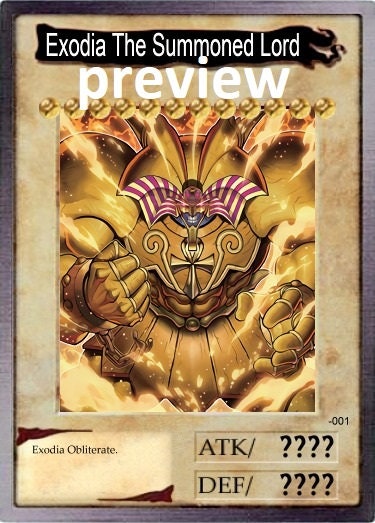 Exodia the Summoned Lord Bandai Edition Orica Custom Card | Etsy