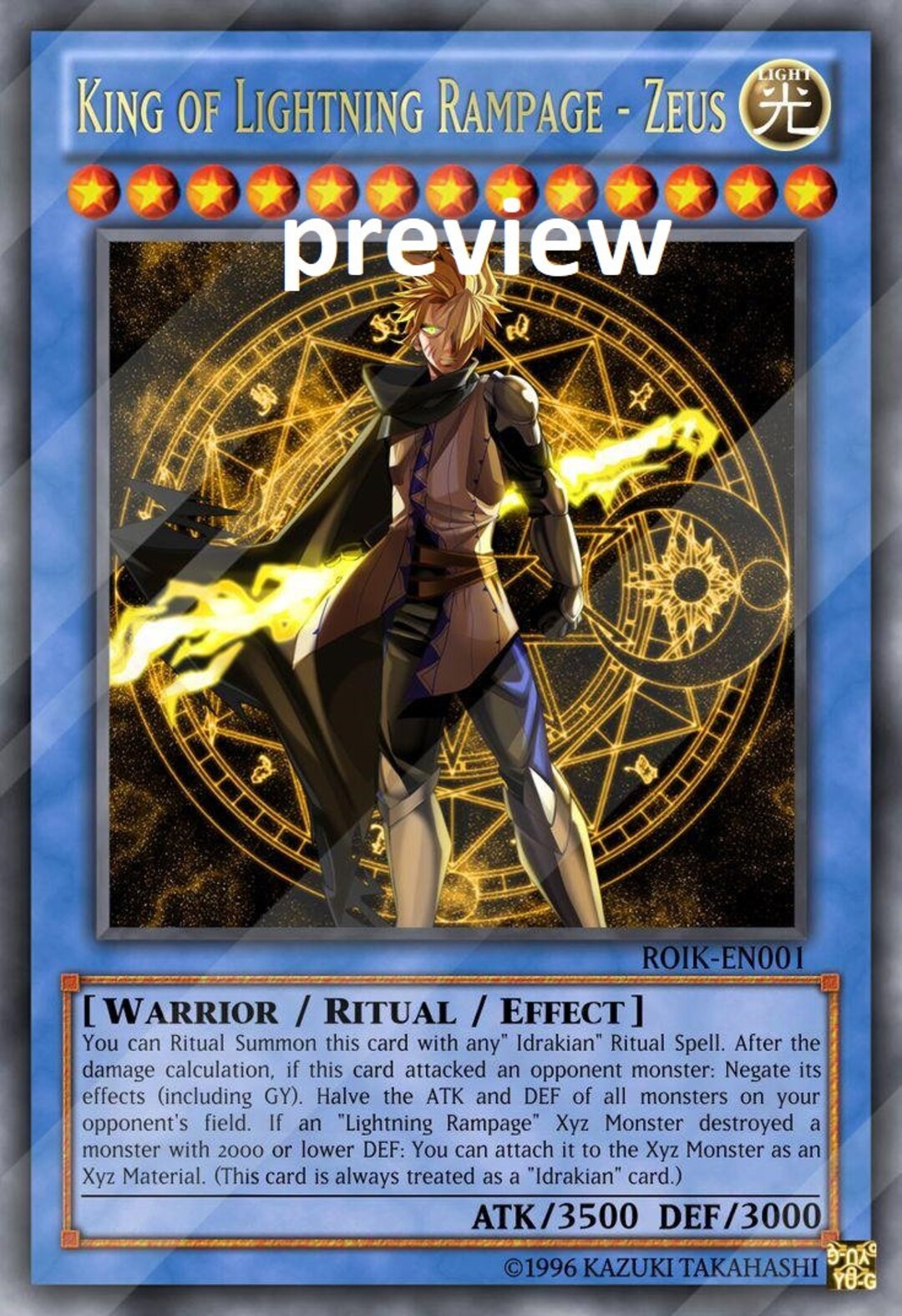 King of Lightning Rampage-zeus Orica Custom Card Obelisk Tormentor ...