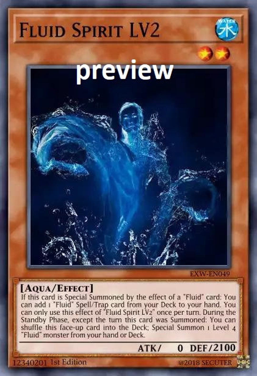 Fluid Spirit LV2 Orica Custom Card Obelisk Tormentor Winged Dragon of ...