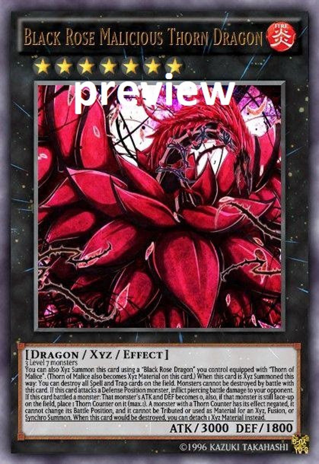 Black Rose Malicious Thorn Dragon Orica Custom Card Obelisk Tormentor ...