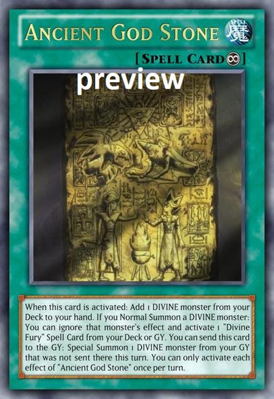 Ancient God Stone Orica Custom Card Obelisk Tormentor Winged Dragon of ...