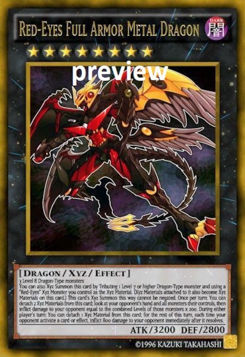 Red-eyes Full Armor Metal Dragon Orica Custom Card Obelisk Tormentor ...