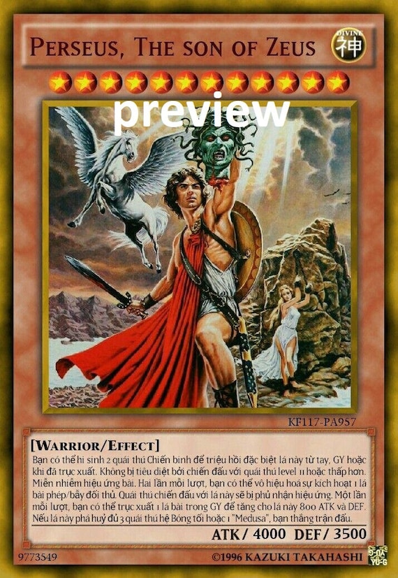 Perseus the Son of Zeus Orica Custom Card Obelisk Tormentor | Etsy