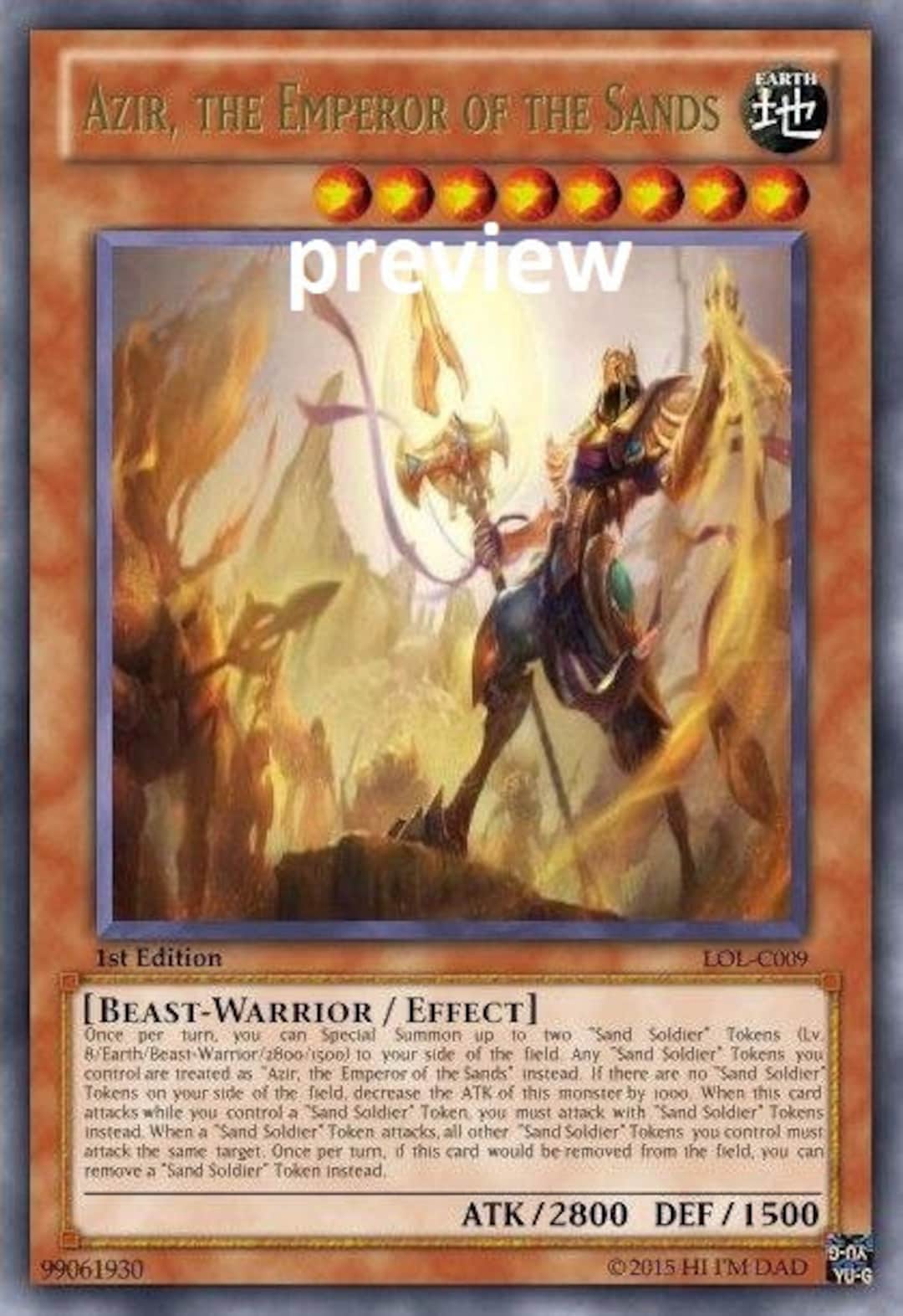 Azir, the Emperor of the Sands Orica Custom Card Obelisk Tormentor ...