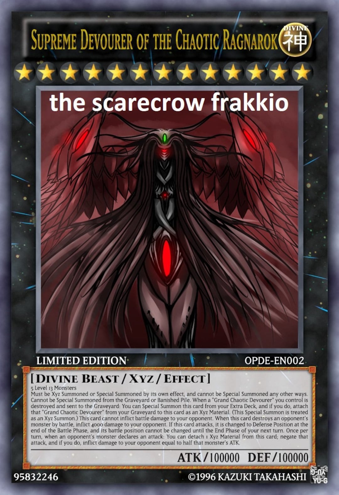Supreme Devourer of the Chaotic Ragnarok Custom Card Dragon Obelisk ...